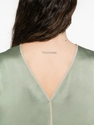 FORTE_FORTE Sleeveless Round Neck Top With Khaki Trim