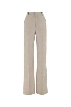 Andamane Melange Grey Stretch Wool Blend Pants - Gray