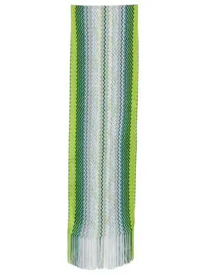 Missoni Zig-zag Motif Viscose Scarf - Green