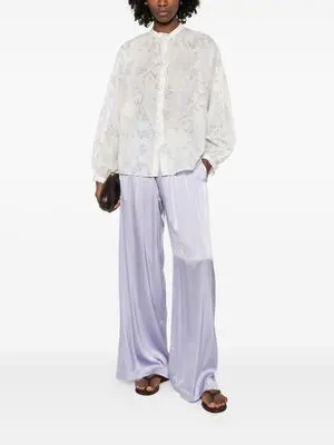 FORTE_FORTE Silk Satin Trousers - Multicolor