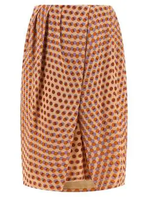 Dries Van Noten Saronga Bis Polka Dot Silk Skirt