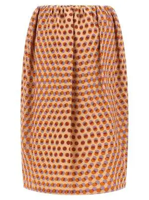 Dries Van Noten Saronga Bis Polka Dot Silk Skirt