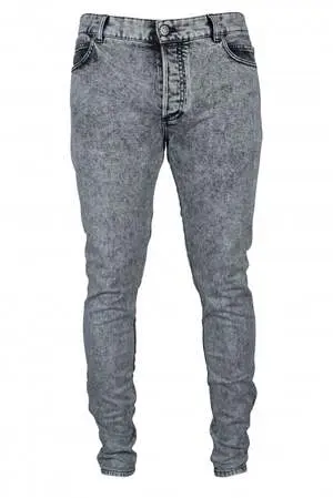 Balmain Jeans With Logo Detail - Gray