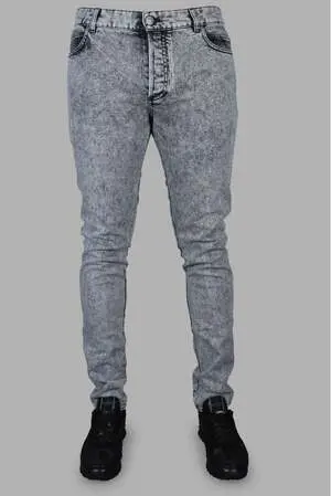 Balmain Jeans With Logo Detail - Gray