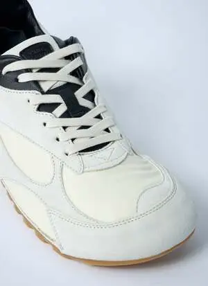 Bottega Veneta Orbit Flash Sneakers In Suede And Technical Fabrication - White
