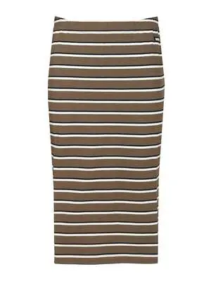 ROTATE BY BIRGER CHRISTENSEN Striped Midi Skirt With Elastic Waist - Multicolor