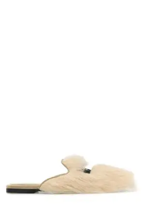 Dolce & Gabbana Shearling Slippers - Brown