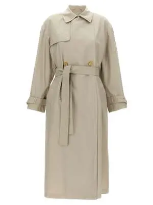 Max Mara Double-breasted Cotton Gabardine Trench Coat
