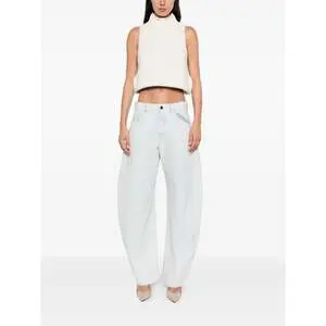 Alaïa Low Round Wide Leg Jeans - Blue