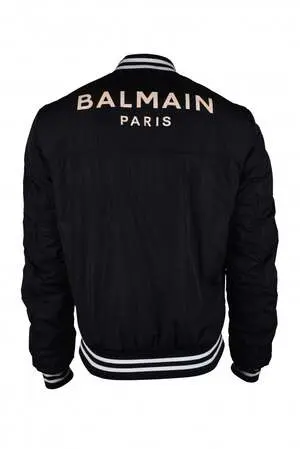 Balmain Nylon Bomber Jacket With Logo Detail