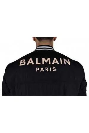 Balmain Nylon Bomber Jacket With Logo Detail