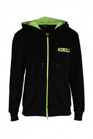Balmain Monogrammed Velvet Effect Zip-up Cardigan