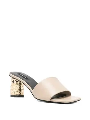 Givenchy Calf Leather Tape Heeled Mules - Multicolor
