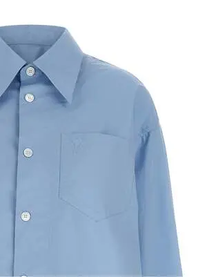 AMI Paris Cotton Poplin De Coeur' Shirt Dress - Blue