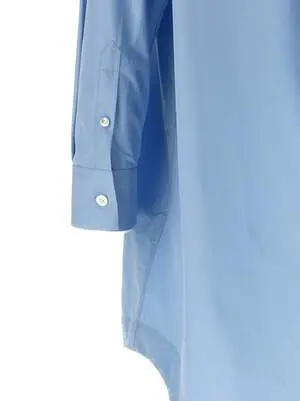 AMI Paris Cotton Poplin De Coeur' Shirt Dress - Blue