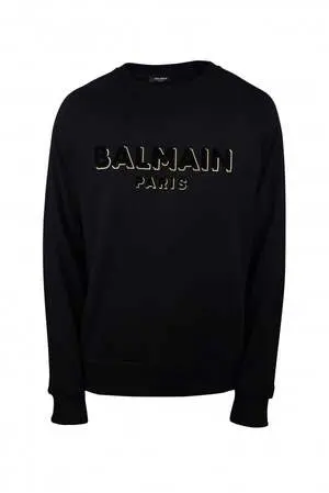 Balmain Cotton Sweatshirt With Velvet Logo