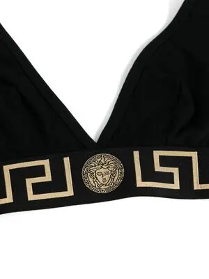 Versace Greca Border Triangle Bralette - Black