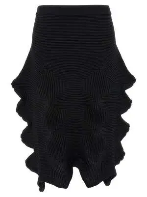 Issey Miyake Linkage" Knitted Skirt - Black