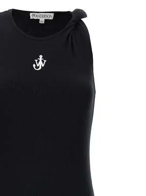 JW Anderson Ribbed Knit Dress With Embroidered Logo