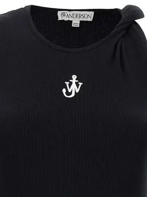 JW Anderson Ribbed Knit Dress With Embroidered Logo