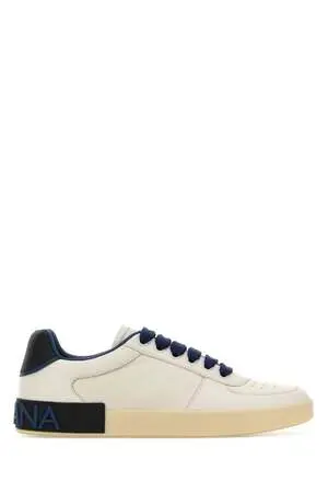 Dolce & Gabbana Ivory Leather Portofino Sneakers - White