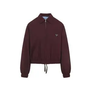 Prada Polyester Zip-up Jacket With Enamelled Triangle Logo