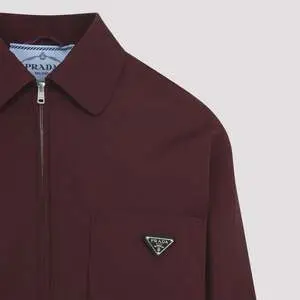 Prada Polyester Zip-up Jacket With Enamelled Triangle Logo