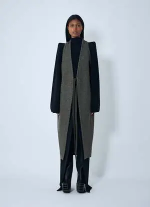 Rick Owens Wool Draped Longline Waistcoat - Gray