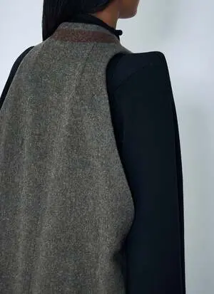 Rick Owens Wool Draped Longline Waistcoat - Gray