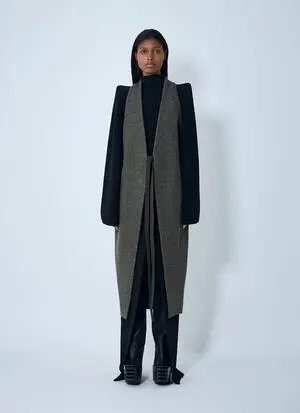 Rick Owens Wool Draped Longline Waistcoat - Gray