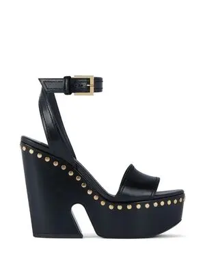 Givenchy Leather Platform Sandals With Stud Detail - Black