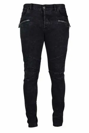 Balmain Skinny Fit Moto Jeans
