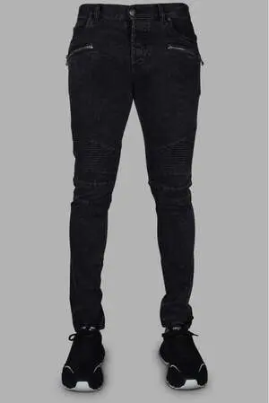 Balmain Skinny Fit Moto Jeans