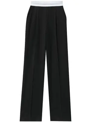 Alexander Wang High Waisted Pleated Trousers With Logo Elastic Waistband