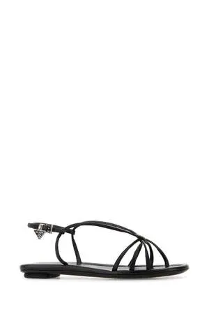 Prada Leather Sandals - Black