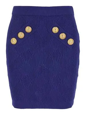 Balmain Balmain Jewel Button Ribbed Mini Skirt Multicolor