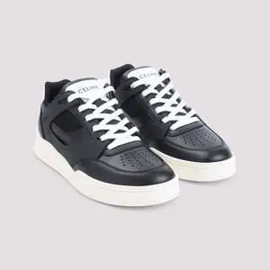 Celine Ct-09 Leather, Rubber And Mesh Sneakers - Black