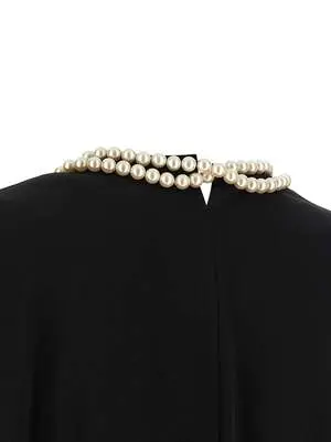 Junya Watanabe Integrated Pearl Necklace Cotton T-shirt