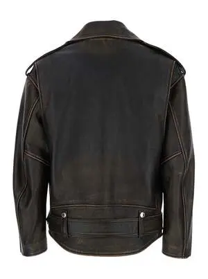 Alexander McQueen Leather Biker Jacket - Multicolor