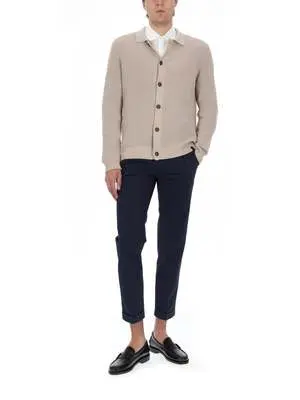 FAY Capri Pants Slim Fit Cotton Blend - Blue