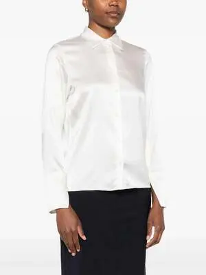 Peserico Silk Satin Long-sleeve Shirt