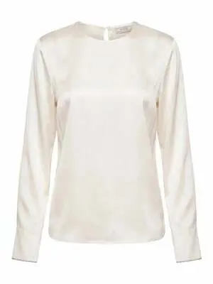Peserico PESERICO Silk Satin Long-Sleeve Shirt Multicolor