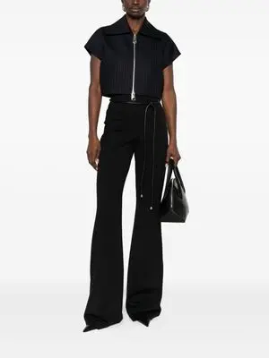 Sportmax Black High-waisted Wide-leg Trousers - Multicolor