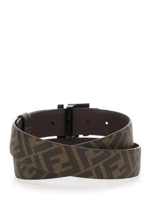 Fendi Belt With Ff Metallica Logo Plate