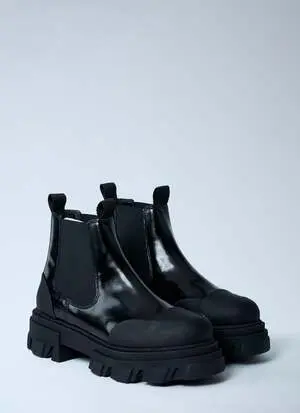 GANNI Low Chelsea Boots With Chunky Lug Sole