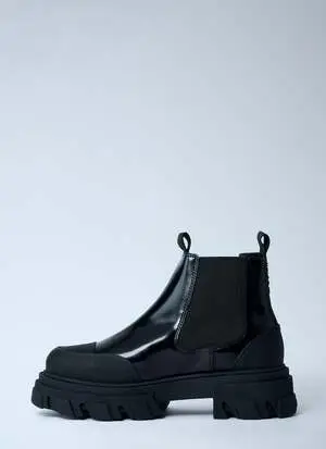 GANNI Low Chelsea Boots With Chunky Lug Sole