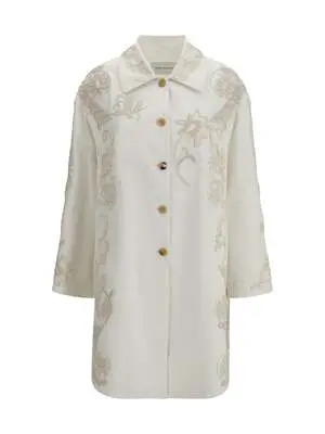 Dries Van Noten Embroidered A-line Coat