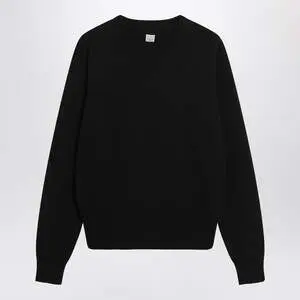 TOTEME Cotton Crew Neck Jumper - Black