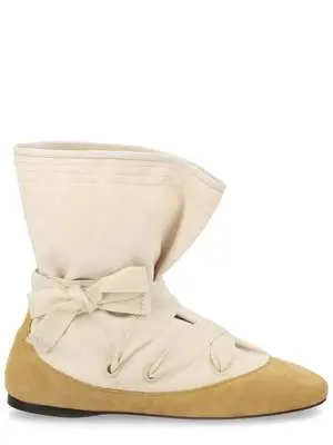 Isabel Marant Étoile Letiz Canvas And Suede Boots - Cream