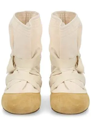 Isabel Marant Étoile Letiz Canvas And Suede Boots - Cream